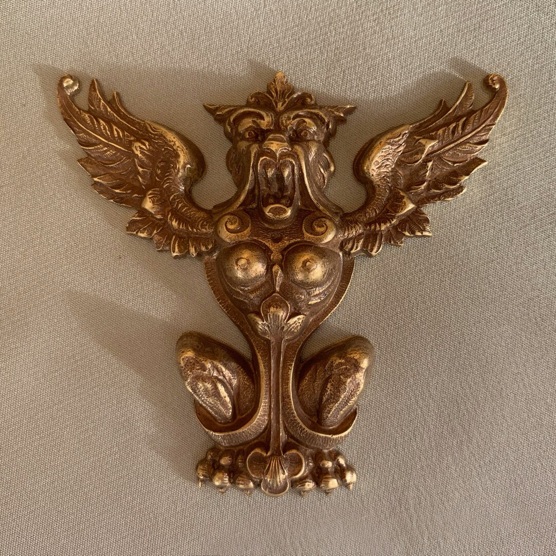 Vintage French Griffin Winged Claw Footed Lion Solid Raw Brass Stamping ...