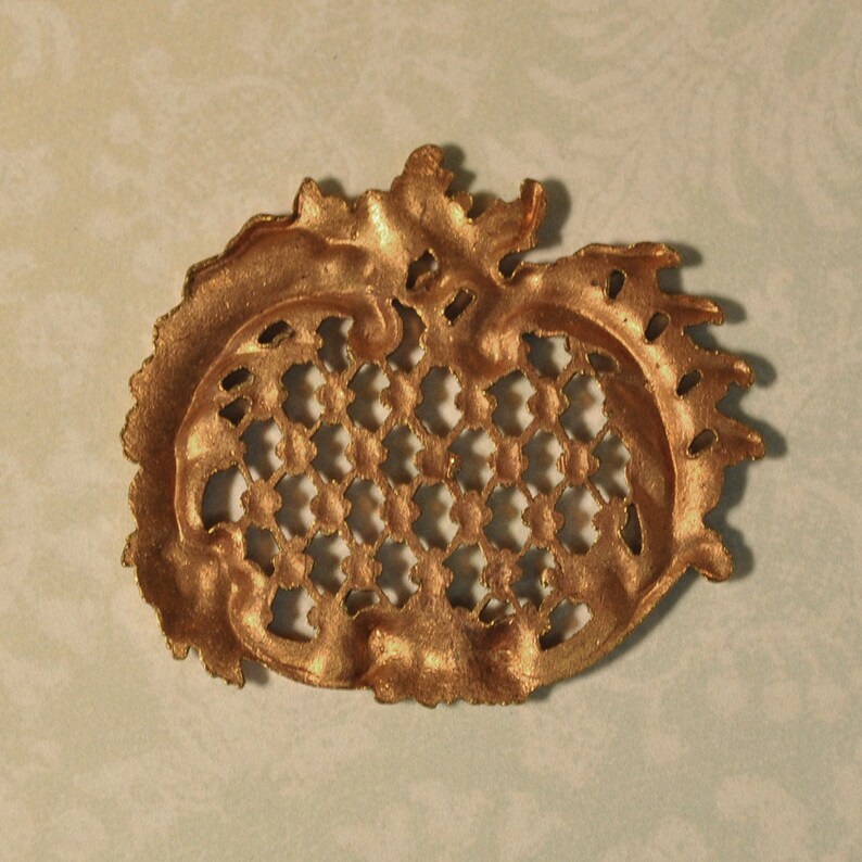 Vintage French Lace Filigree Raw Brass Stamping Rococo Louis XV Style 1 ...