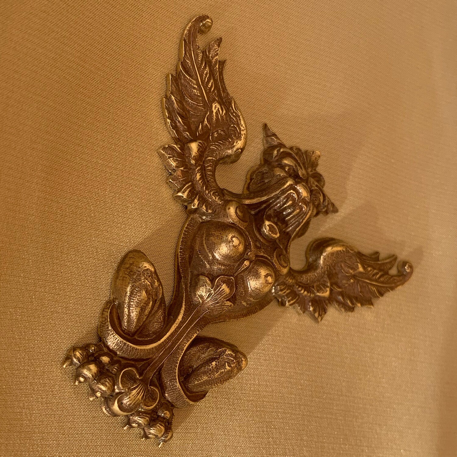 Vintage French Griffin Winged Claw Footed Lion Solid Raw Brass Stamping ...