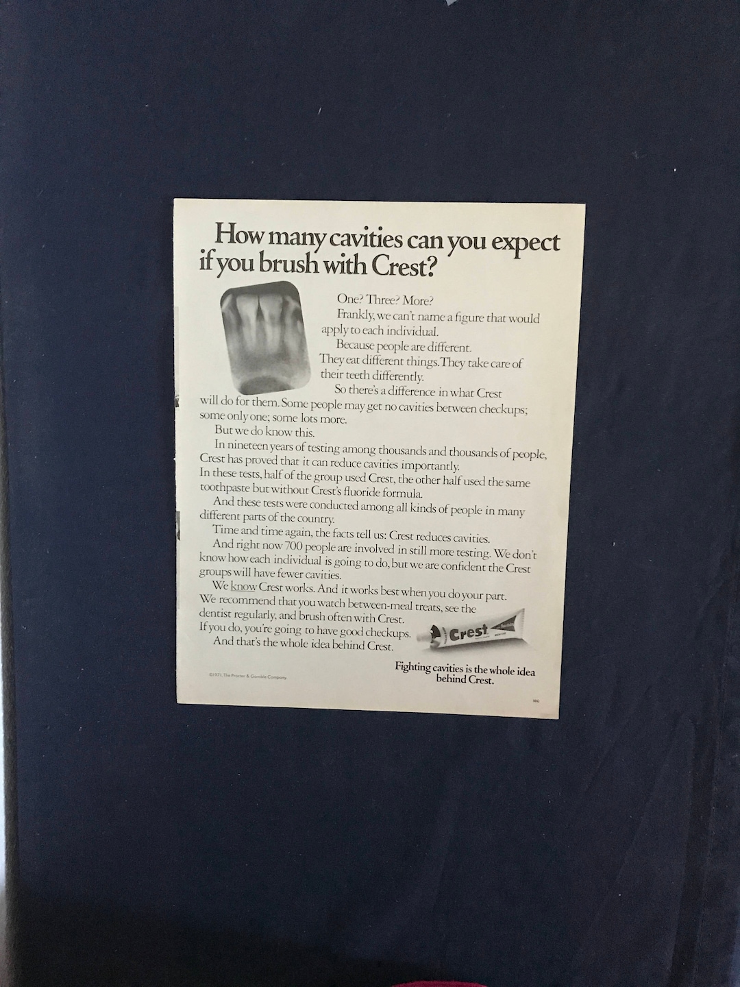 Crest Toothpaste Ad, How Many Cavities Can You Expect If You Brush With ...
