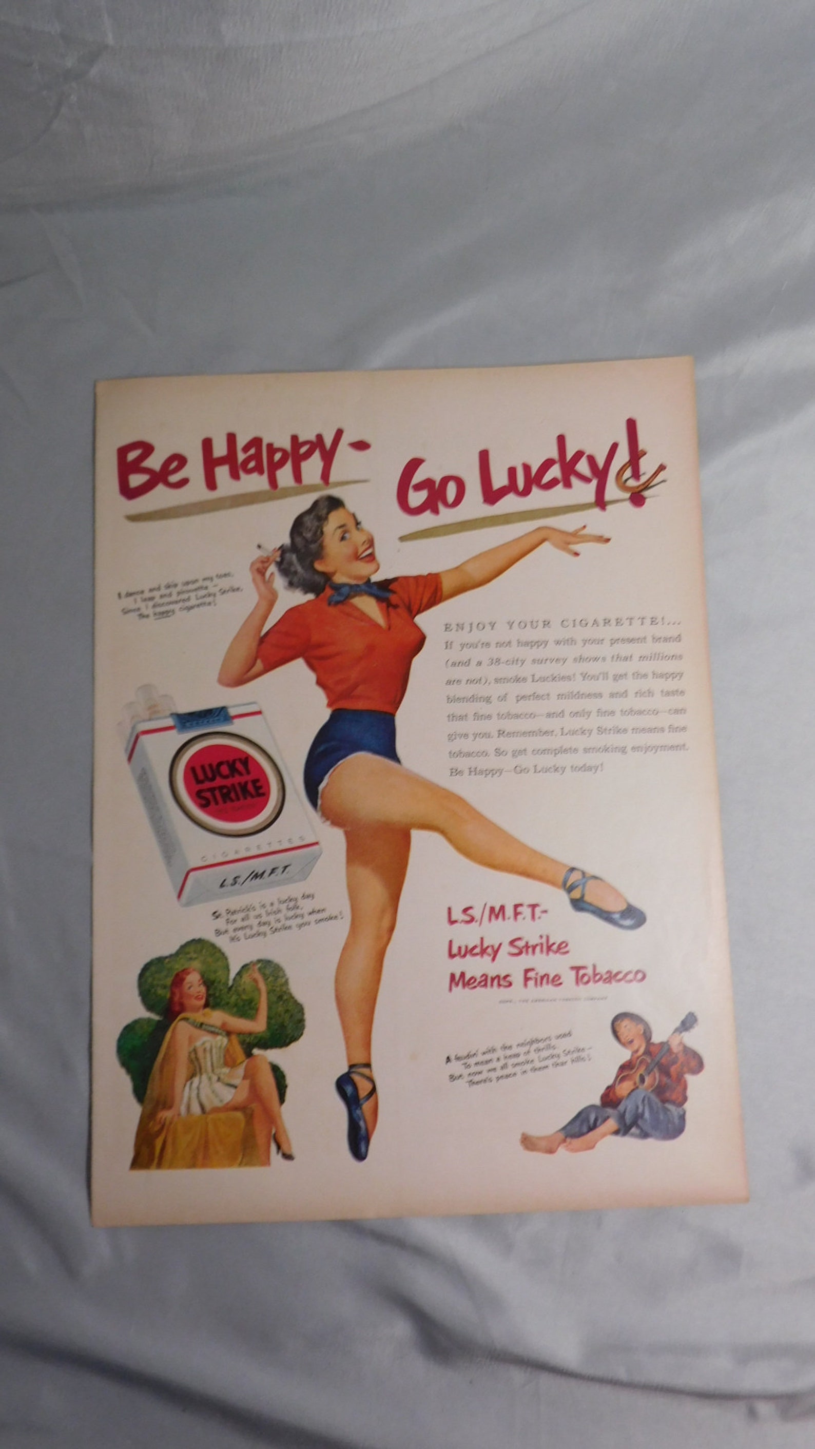 Lucky Strike Tobacco Be Happy Go Lucky - Etsy