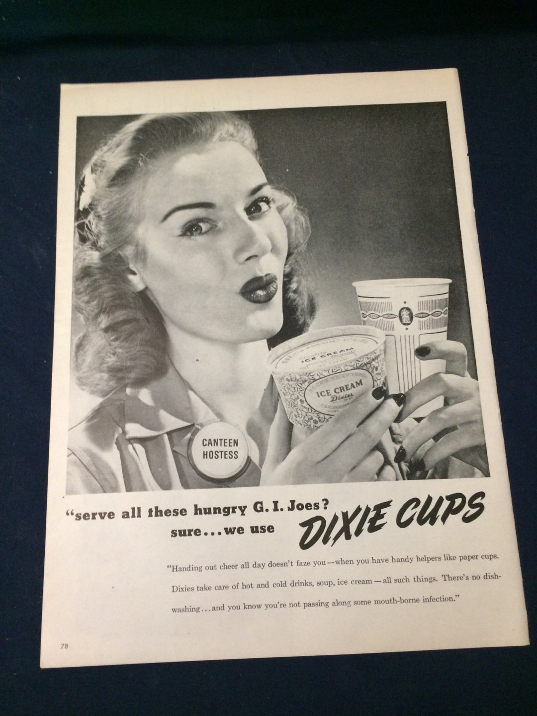 Vintage Dixie Cup Ad - Etsy