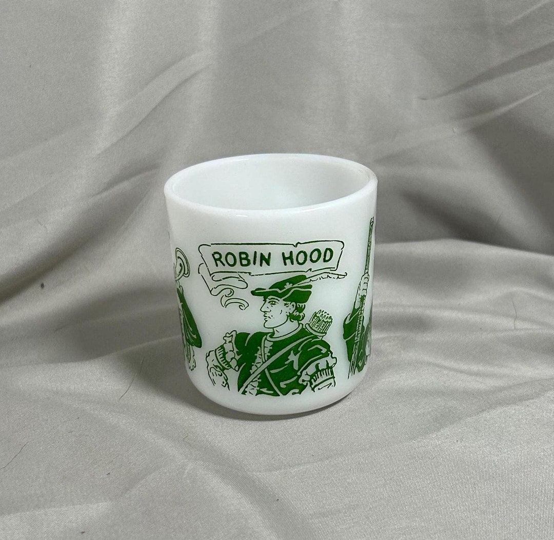 Hazel Atlas Milk Glass Robin Hood Child’s Cup - Etsy