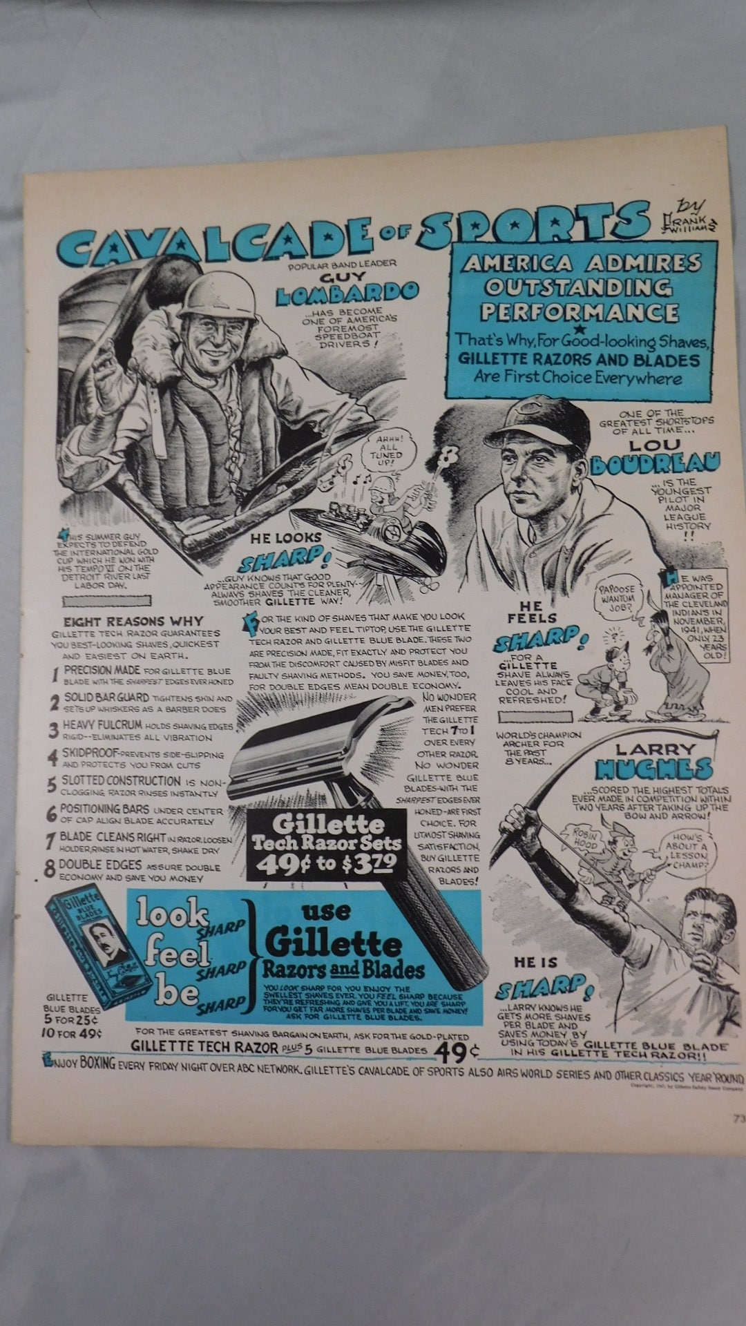 Gillette Razors and Blades - Cavalcade of Sports -- Ad - Etsy