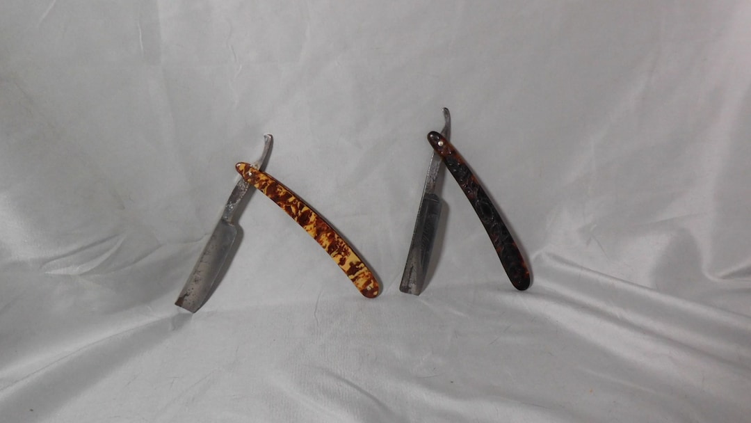 Lot of Two Straight Razors, Tortoiseshell Bakelite Handles - Etsy