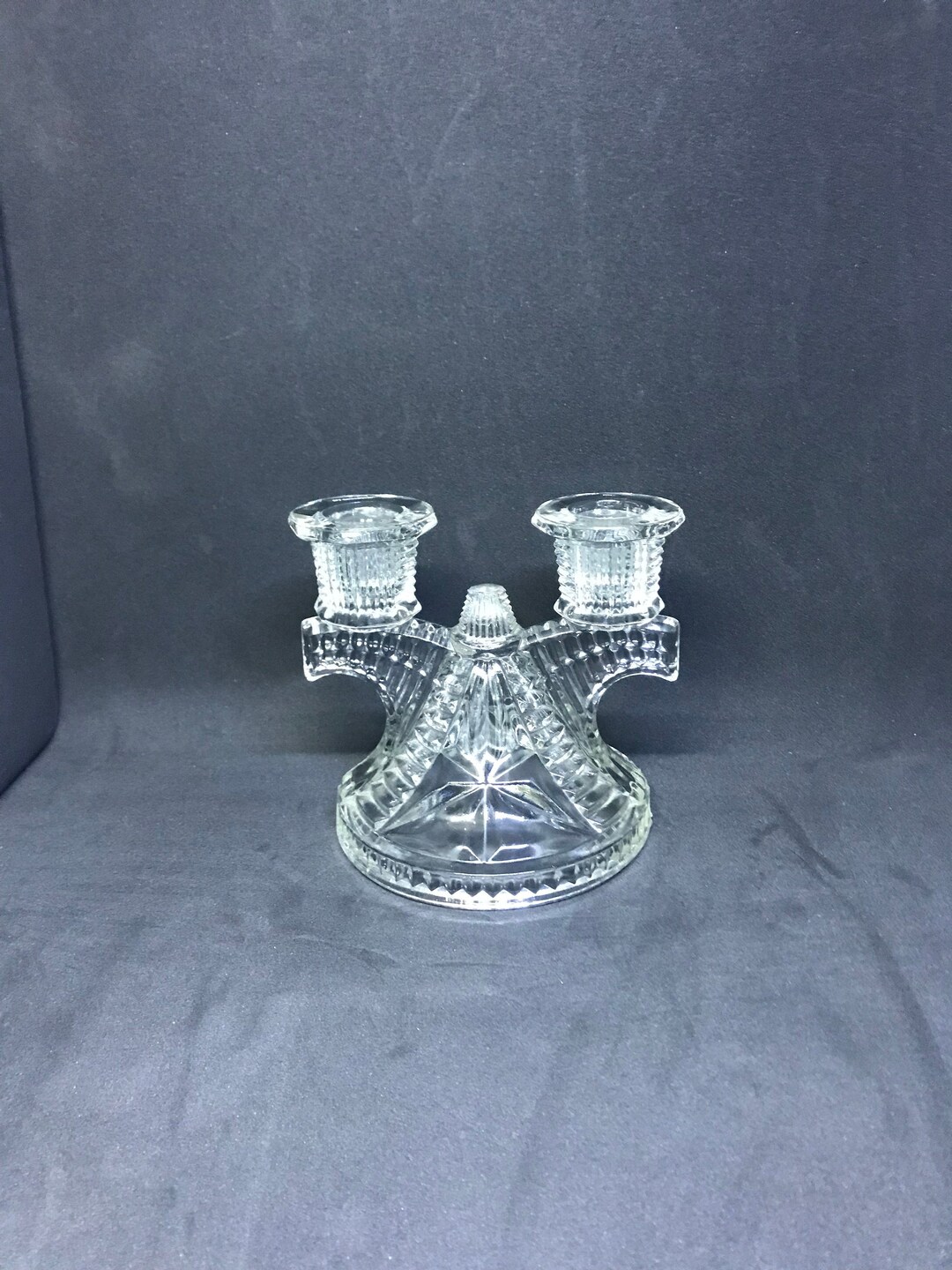 Federal Glass Wigwam Pattern Double Candle Holder - Etsy
