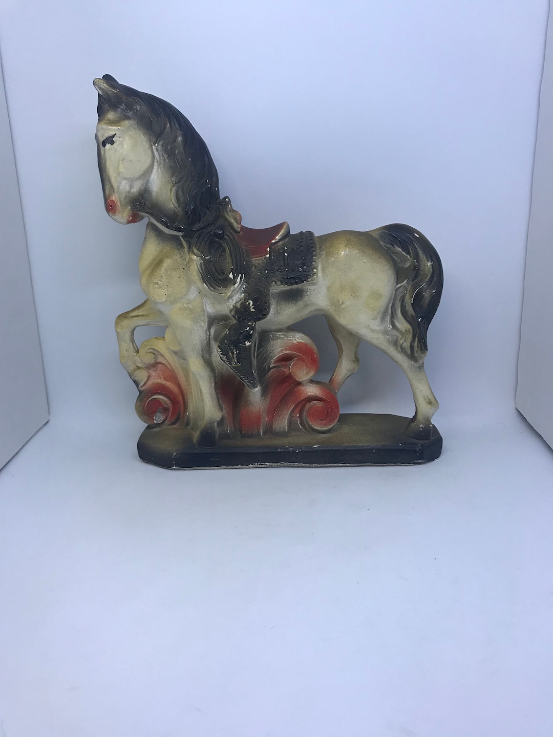 Chalkware Horse With Western Saddle Carnival Prize - Etsy