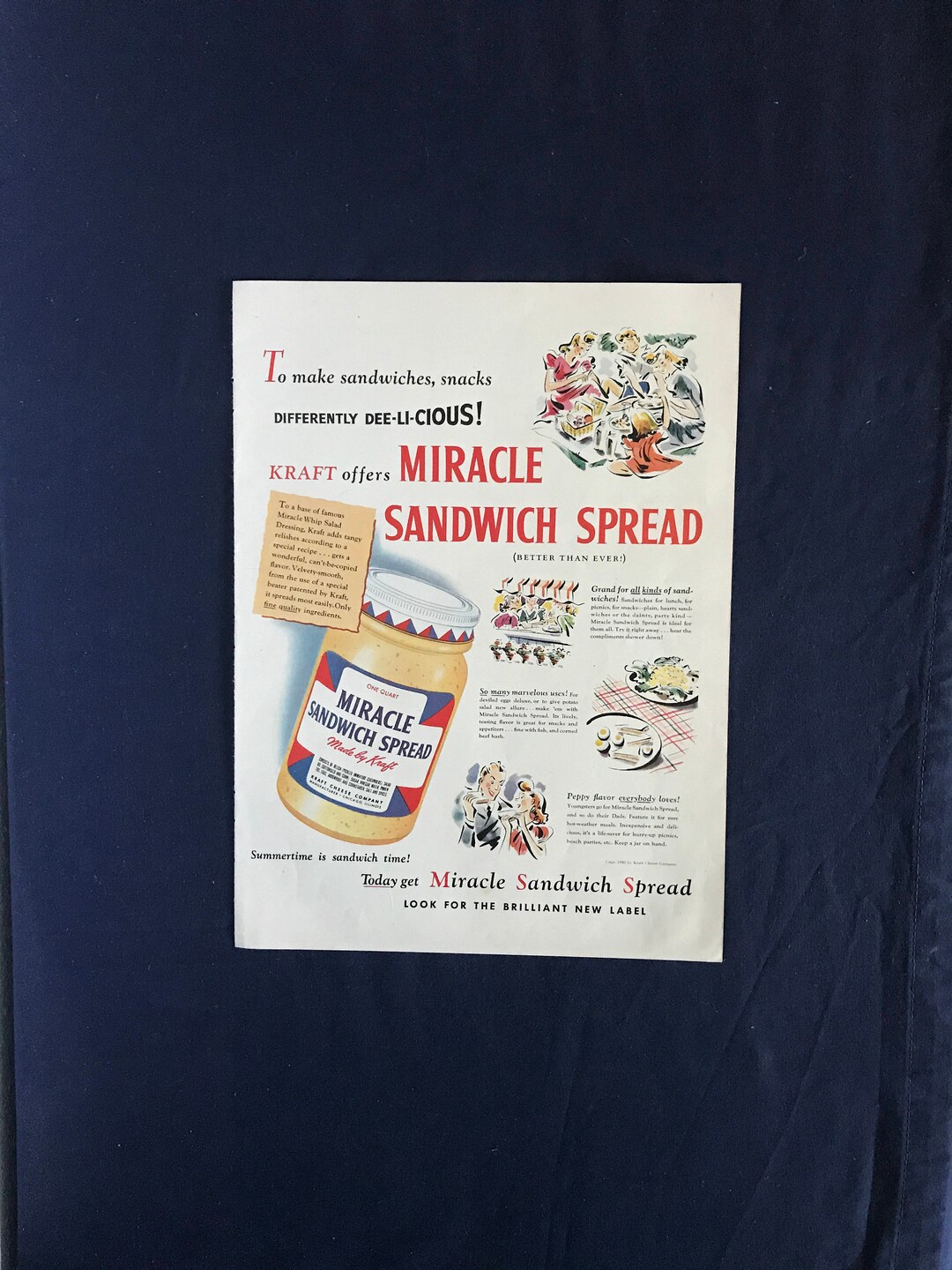 Kraft Miracle Sandwich Spread Ad - Etsy