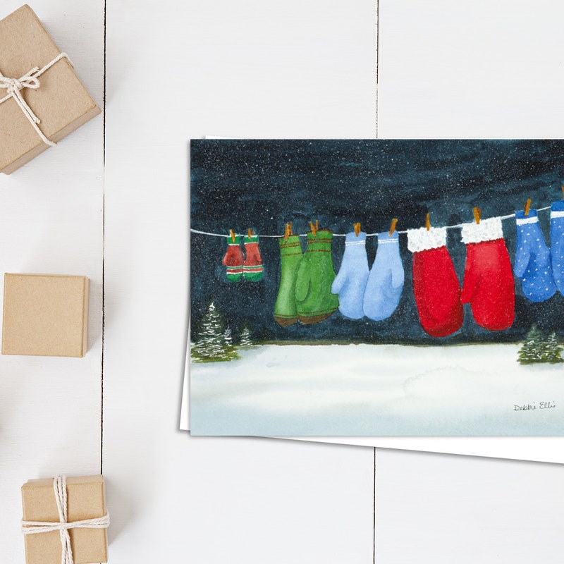 Mitten Card - Etsy