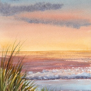 Sunset Glow Card - Watercolour - Greeting Card - Vertical Card - 5x7 ...