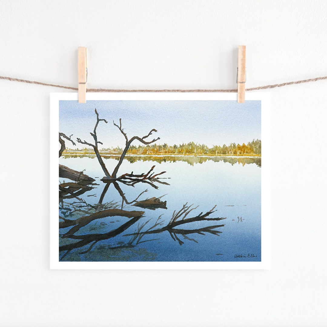 Ellacott Lookout Print - Reflections - Water - Hespeler - Watercolour ...
