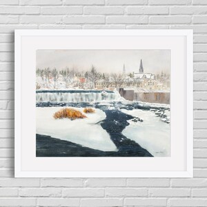 Hespeler Dam Print Watercolour Print Speed River - Etsy Canada