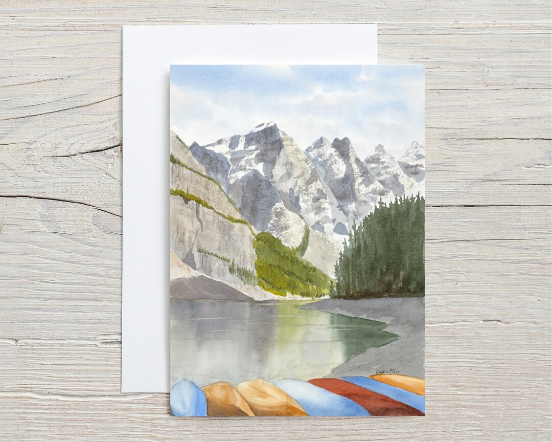 Moraine Lake Card - 5x7 Horizontal Card - Blank Card - Travel Alberta ...