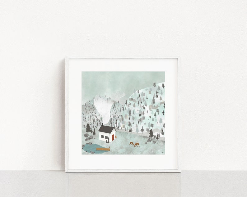 Cozy Winter Cabin Digital Download Print Printable - Etsy