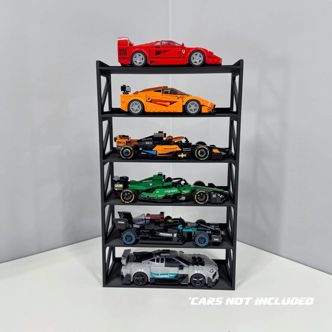 6 Car Lego Speed Champions F1 Car Wall Mount Display Stand Modular ...