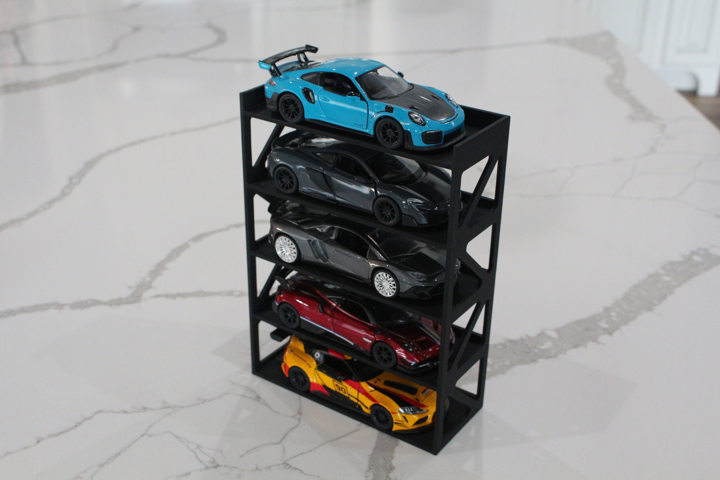 1/32-1/43 Diecast 5 Car Display Stand W Wall Mount Hanging Shelf ...