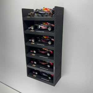 V2 6 Car Tilted Bburago 1:43 1/43 F1 Formula 1 Race Car Display Stand W ...