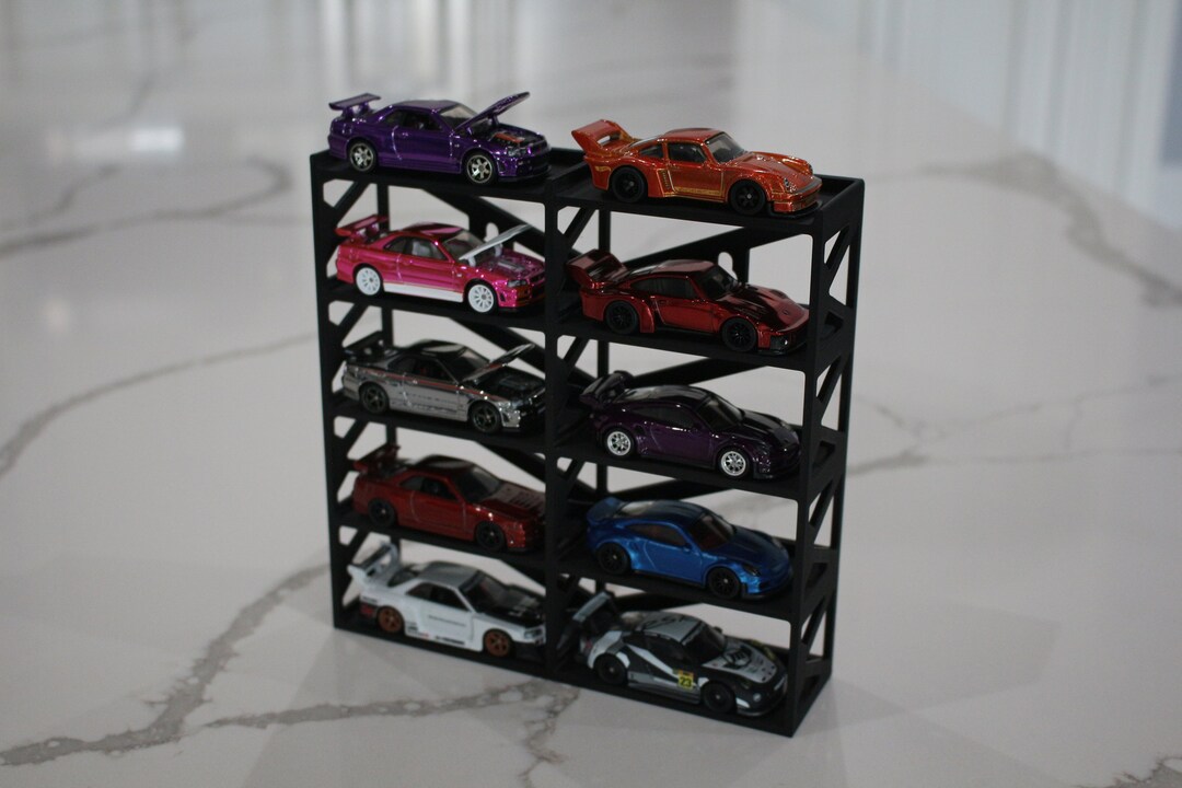 Hotwheel 10 Car Display Stand Industrial Design W Hidden Wall Mount ...