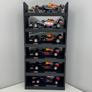V2 6 Car Tilted Bburago 1:43 1/43 F1 Formula 1 Race Car Display Stand W ...