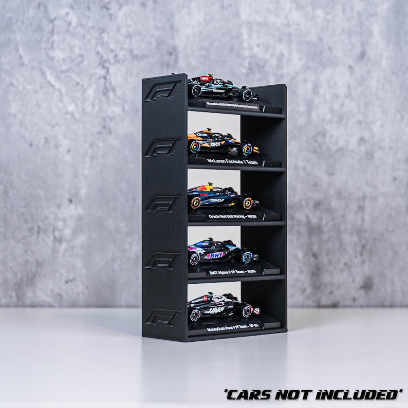 5 Car Hot Wheels F1 Race Car Display Stand Wall Mount Hole Hanging ...