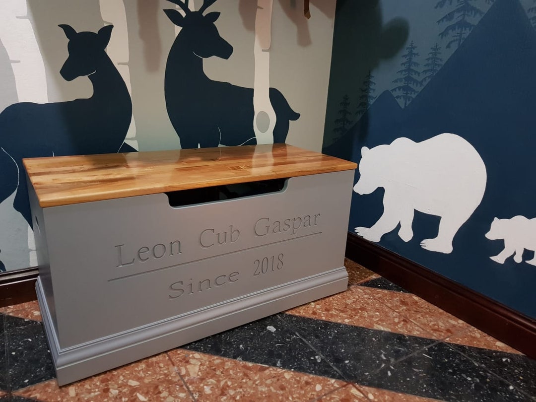 Personalized Wooden Woodland Decor Toy Box for Nursery or Kids Room - Etsy