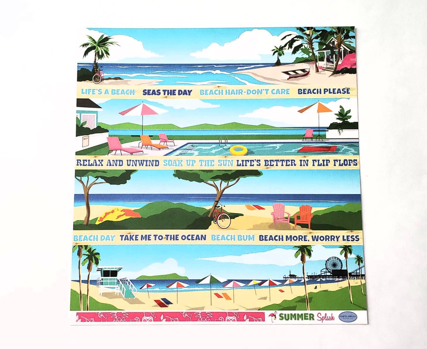 BORDER STRIPS Life's a Beach Summer Splash Starfish Carta | Etsy