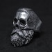 Hand Sculpted Slick Back Bearded Skull Ring : Oxidized Lead Free Pewter ...