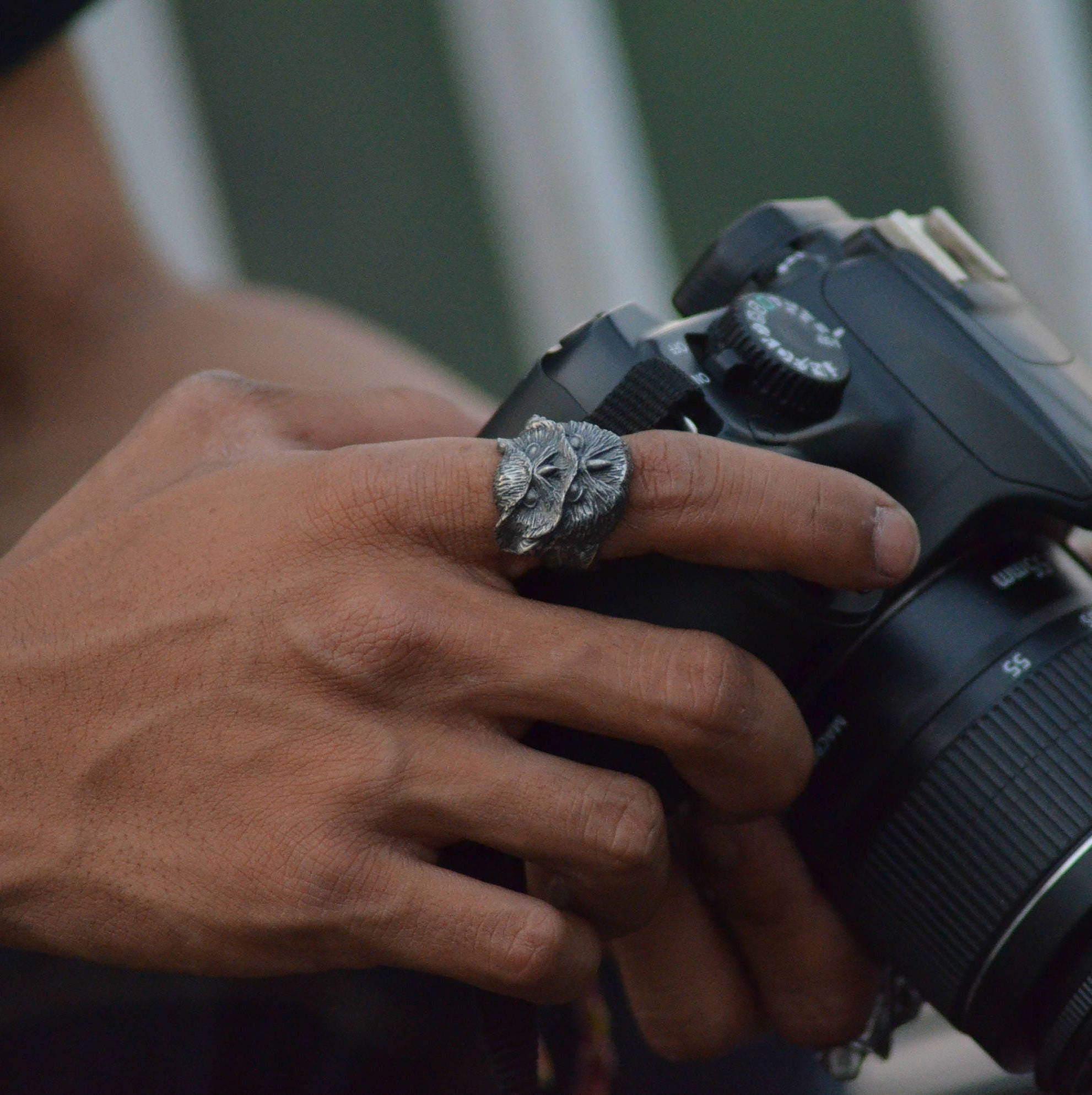 Hand Sculpted Psychedelic Trippy Two Head Owl Ring : Oxidized - Etsy