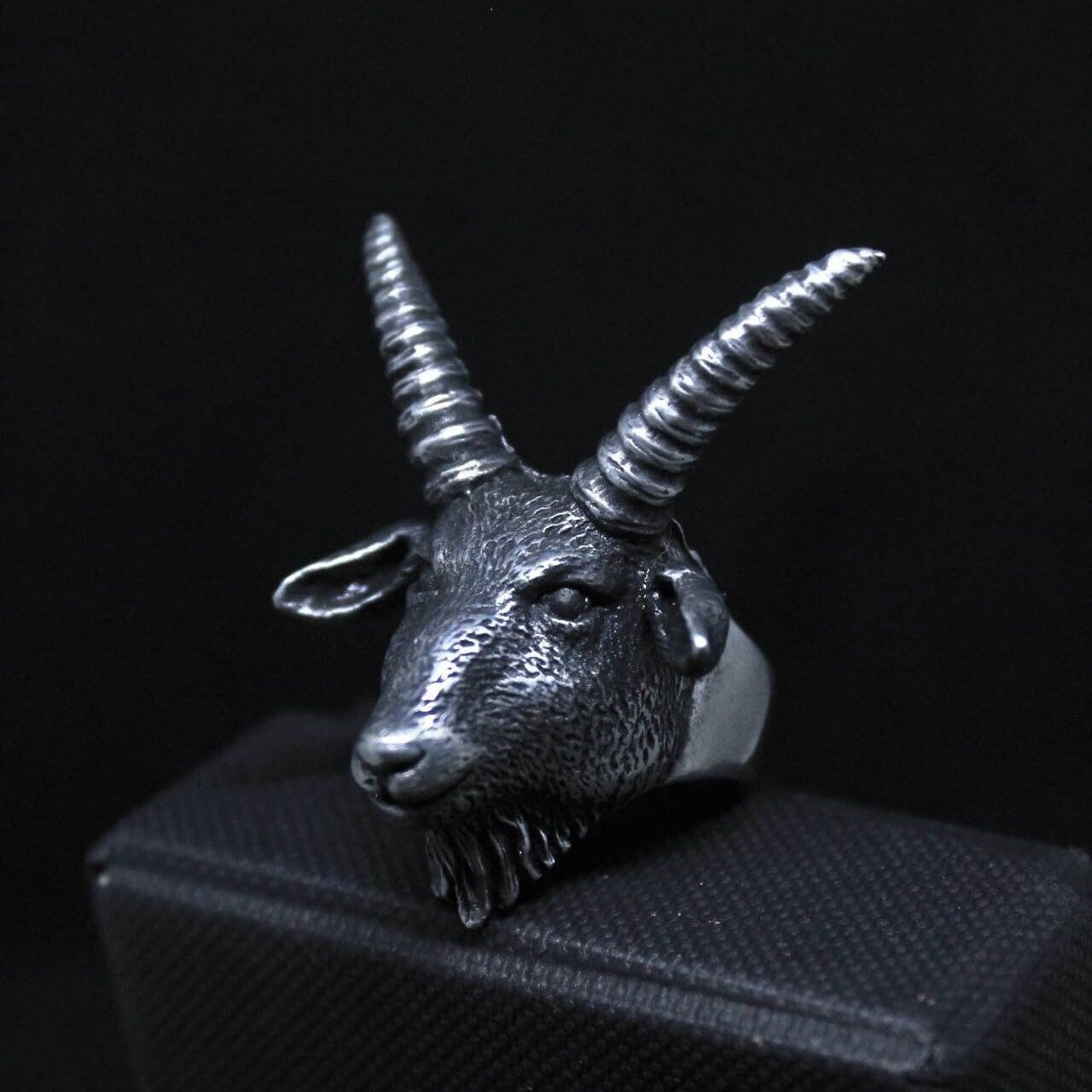 Hell Goat Ring Satanic Ring 666 Ring Baphomet Goat Ring | Etsy
