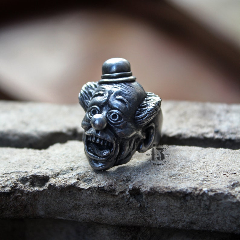 Hand Sculpted Crazy Clown Ring : Oxidized Lead Free Pewter - Etsy