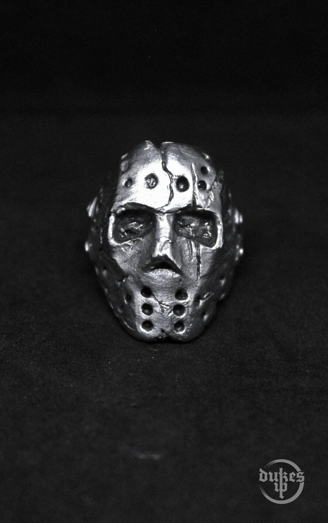 Hand Sculpted Jason Voorhees Pewter Ring : Oxidized Lead Free Pewter ...