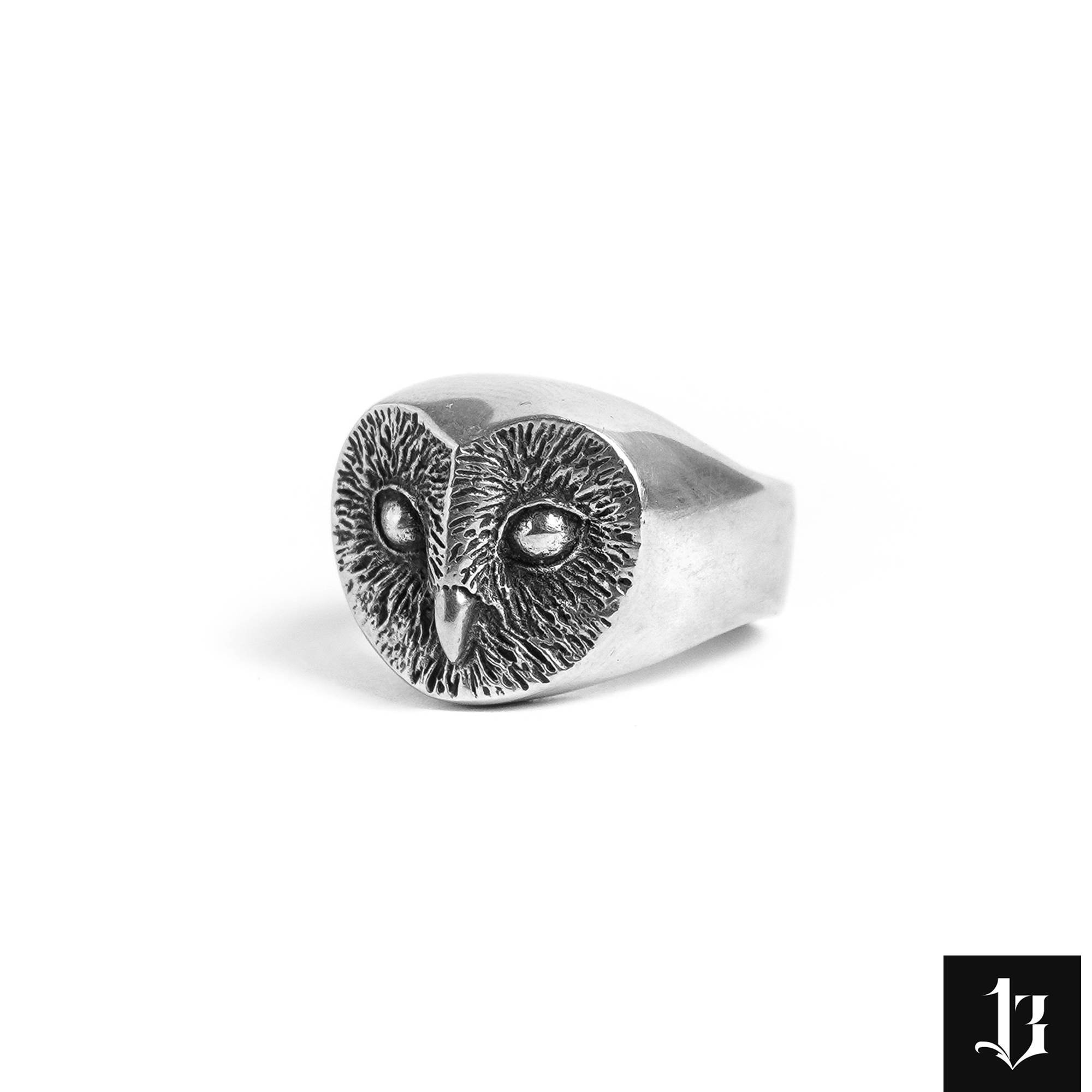 Hand Sculpted Barn Owl Ring : Oxidized Lead Free Pewter Ring - Etsy