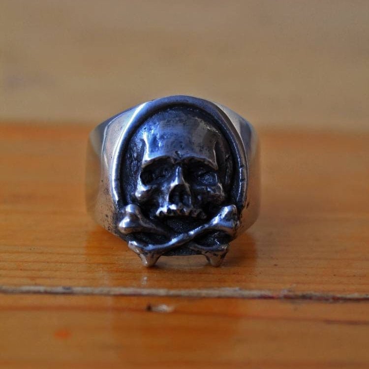 Hand Sculpted Skull Crossbones Ring : Oxidized Lead Free - Etsy