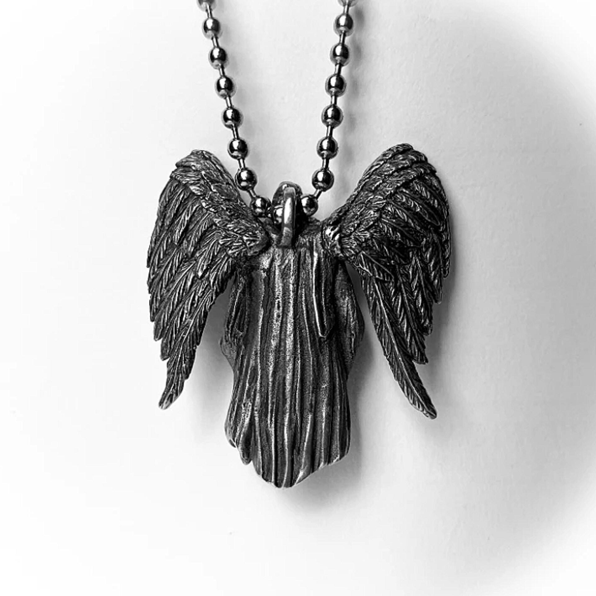 Hand Sculpted the Angel of Death Pendant, the Ark of Death, Oxidized ...