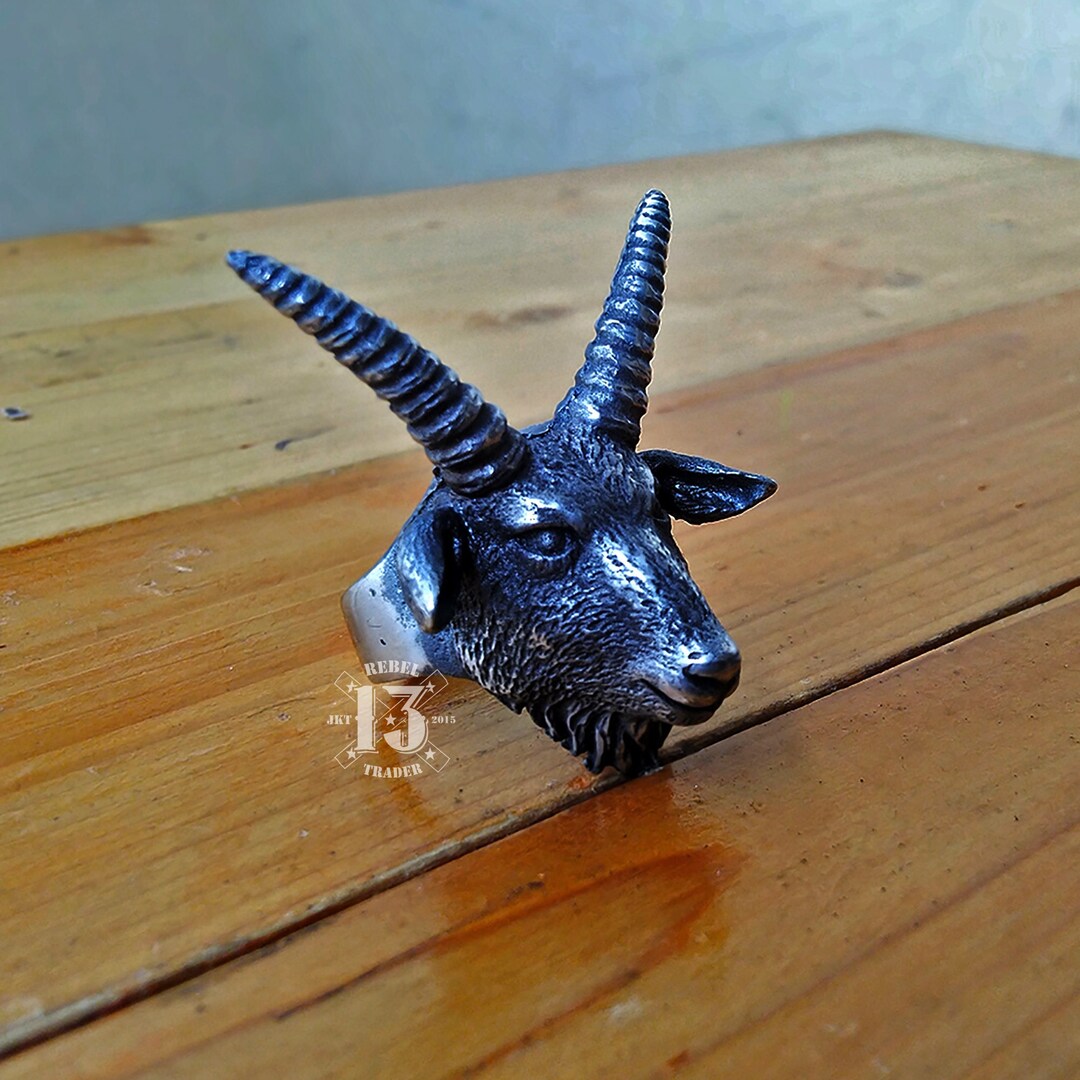 Hell Goat Ring, Satanic Ring, 666 Ring, Baphomet Goat Ring, Punk Gifts ...