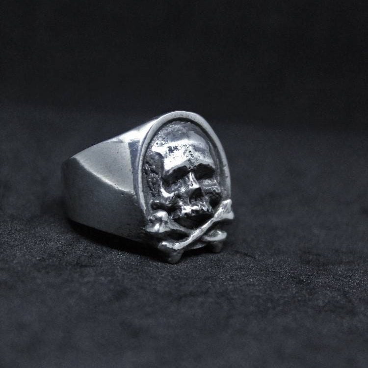 Hand Sculpted Skull Crossbones Ring : Oxidized Lead Free - Etsy