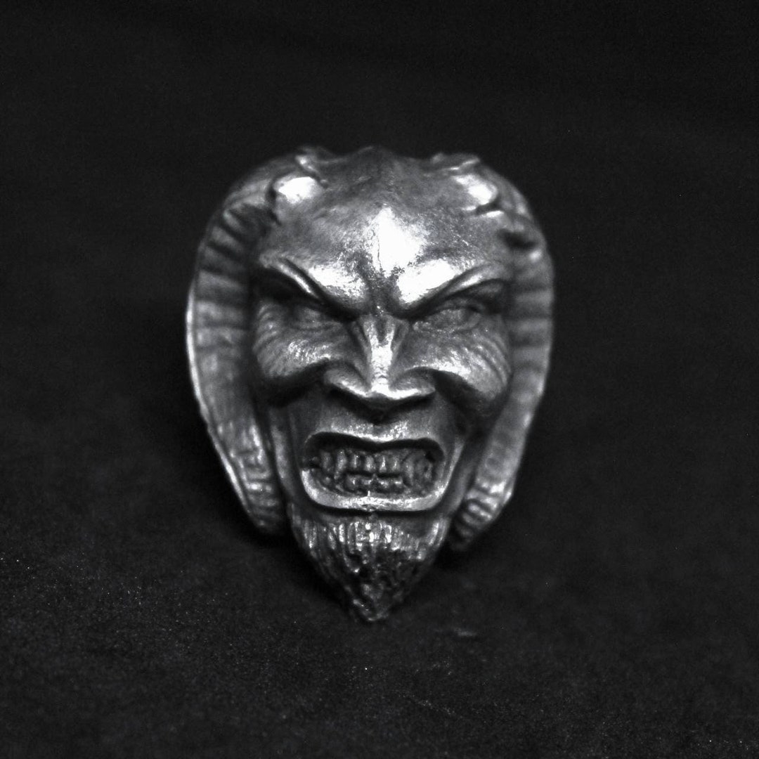Hand Sculpted Lucifer Horns Devil Ring : Oxidized Lead Free Pewter ...