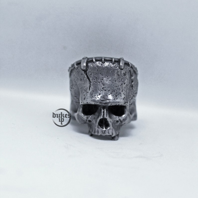 Frankenstein Creature Jawless Skull Ring, Classic Horror Story Figure ...