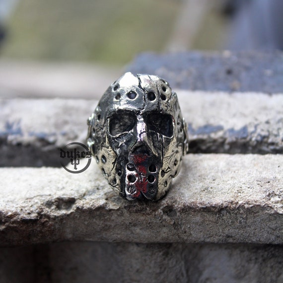 Hand Sculpted Jason Voorhees Silver Ring : Oxidized White - Etsy