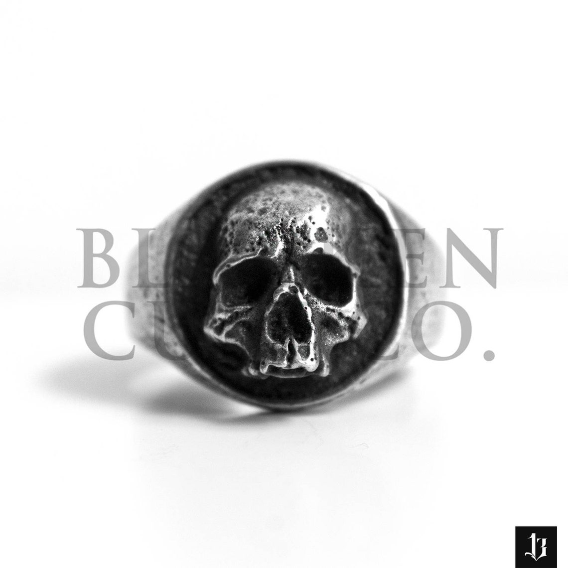 Hand Sculpted Skull Signet Ring : Oxidized Lead Free Pewter - Etsy
