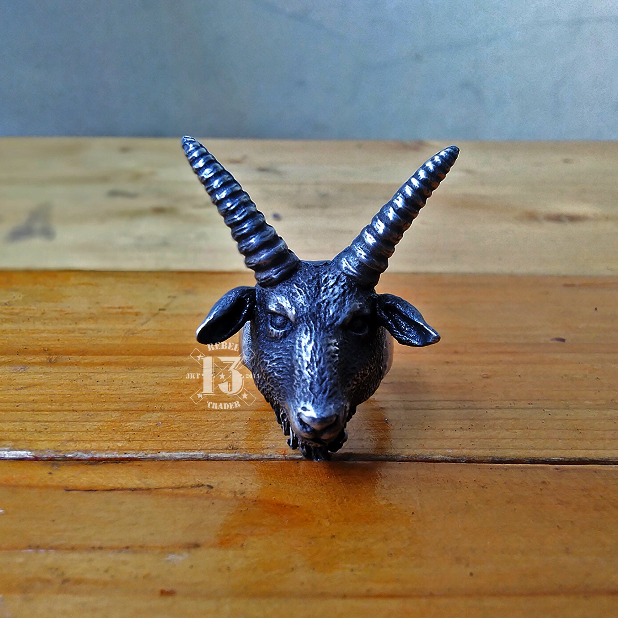 Hell Goat Ring Satanic Ring 666 Ring Baphomet Goat Ring | Etsy