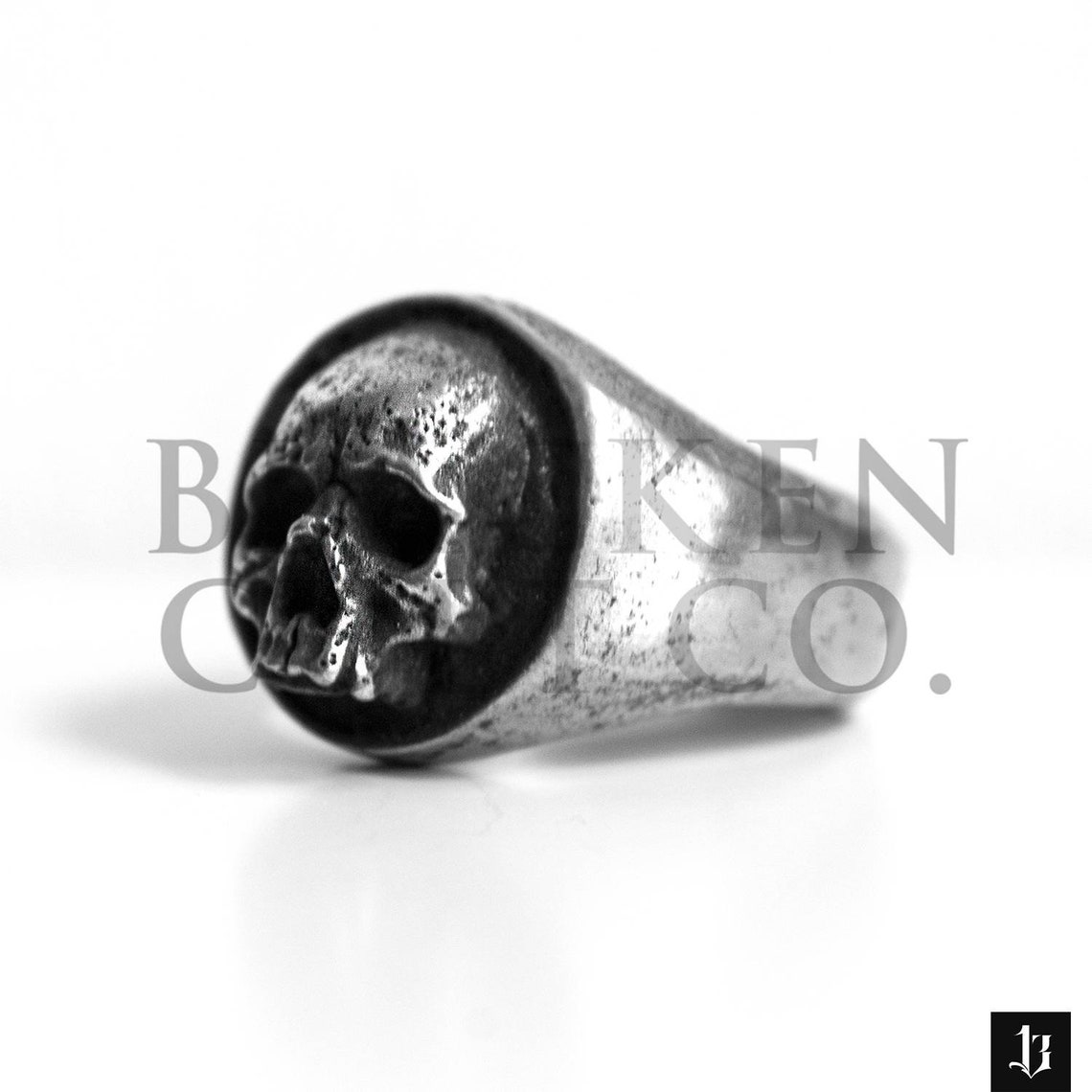 Hand Sculpted Skull Signet Ring : Oxidized Lead Free Pewter - Etsy
