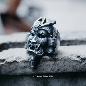Hand Sculpted Ronin Samurai Ring : Oxidized Lead Free Pewter, Brass and ...