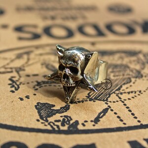 THE RITUAL Ring, Inverted Pentagram Ring, Skull Ring, Satanic Jewelry ...