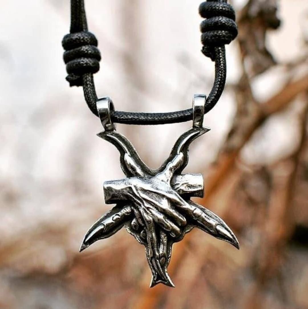 Hand Sculpted Inverted Pentagram Hand Pendant : Oxidized Lead Free ...