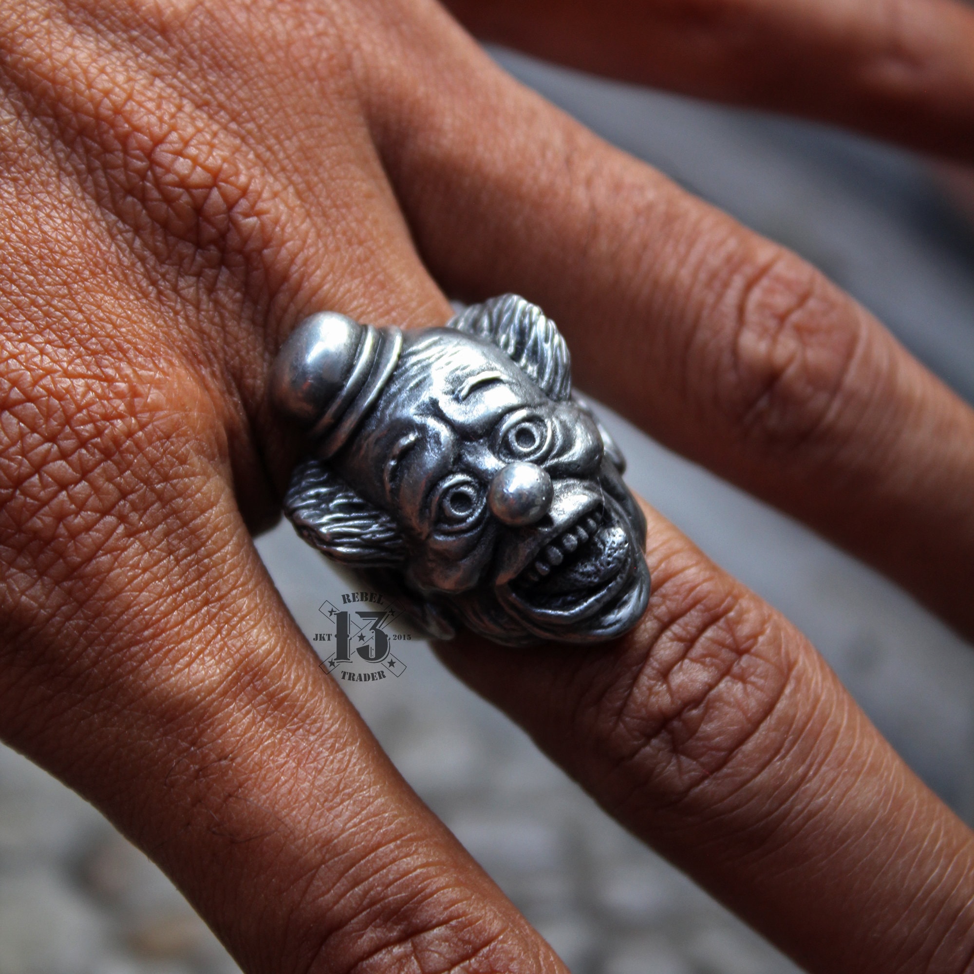 Hand Sculpted Crazy Clown Ring : Oxidized Lead Free Pewter - Etsy