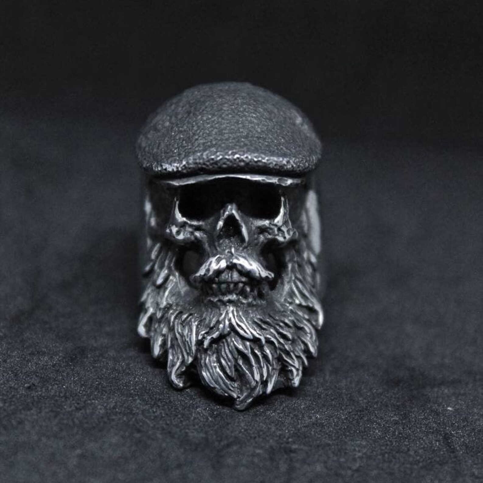 Bearded Irish Skull Ring, Bearded Hat Skull Rings, Beard Man Ring ...