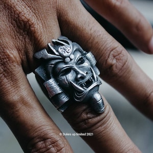 Hand Sculpted Ronin Samurai Ring : Oxidized Lead Free Pewter, Brass and ...