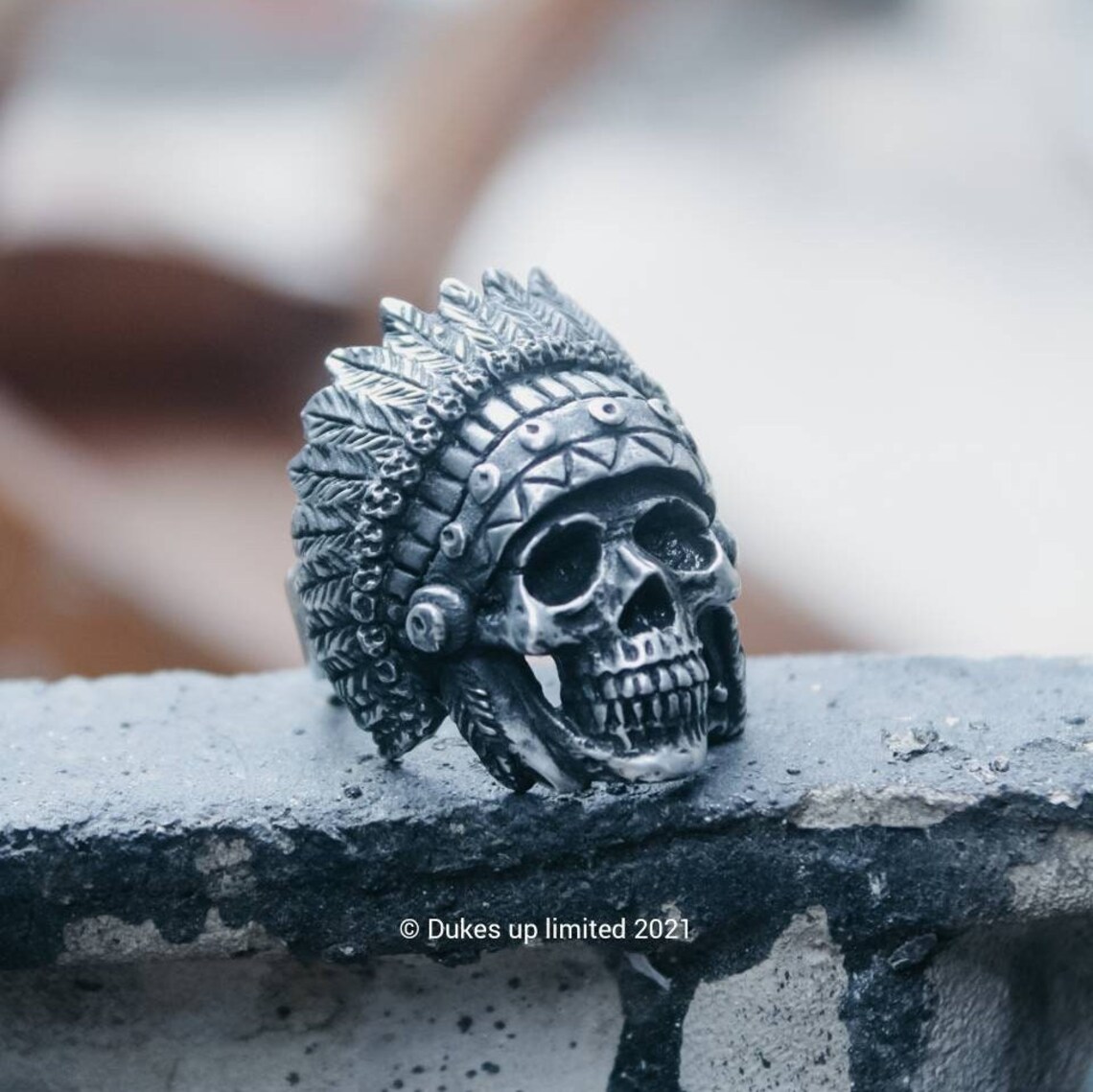Hand Sculpted Apache Skull Ring : Oxidized Lead Free Pewter | Etsy