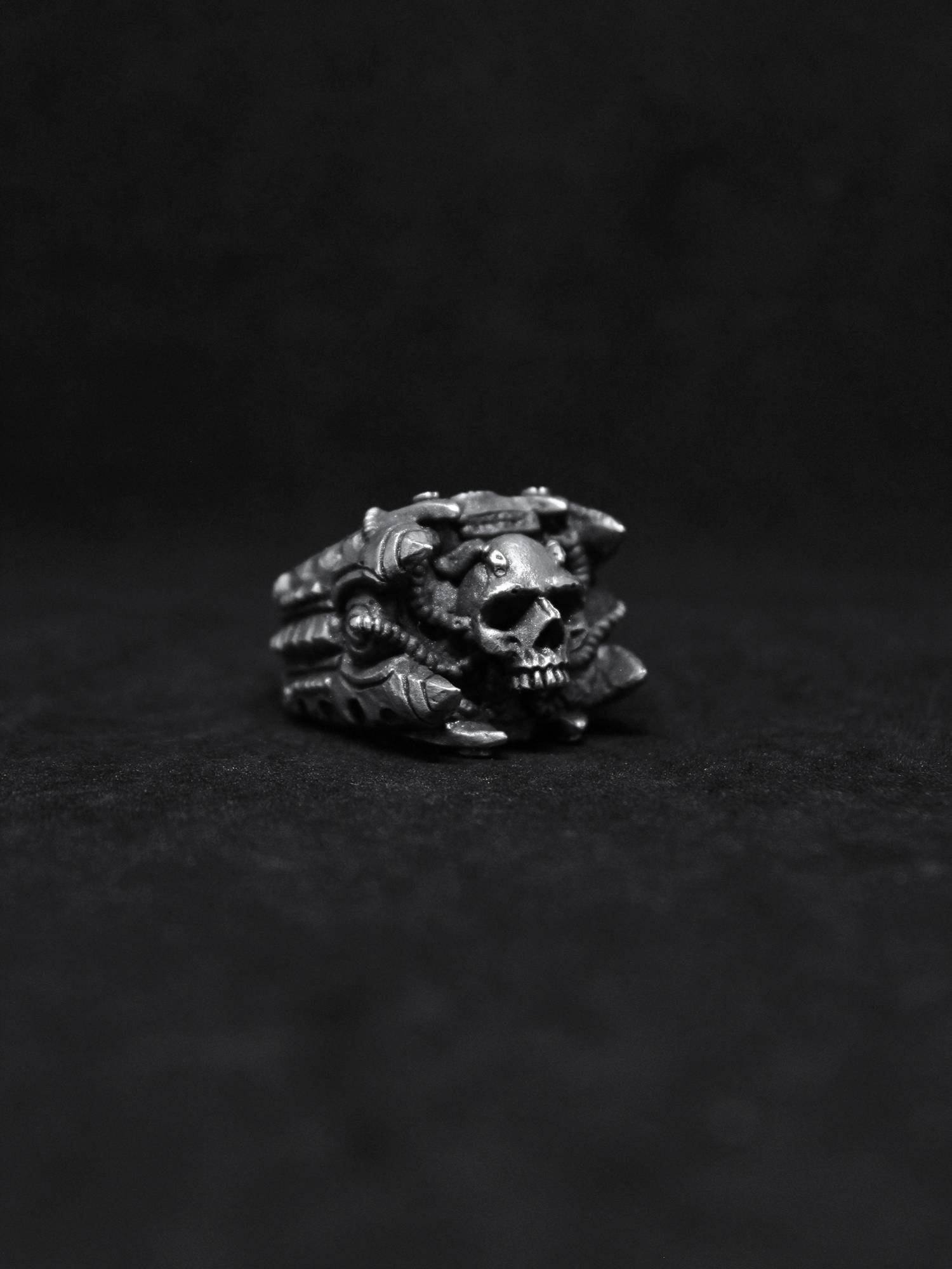 Hand Sculpted Bionic Robot Skull Ring : Oxidized Lead Free | Etsy